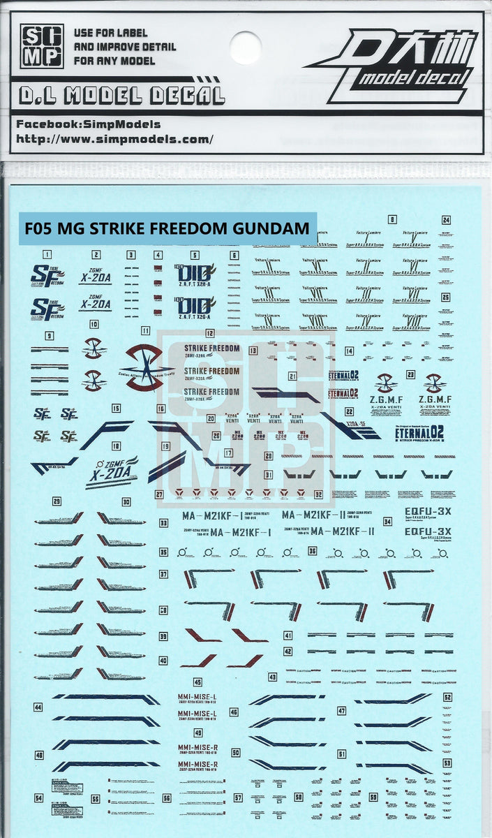 MG Strike Freedom Metallic Water Slide Decal – Hobbynetics